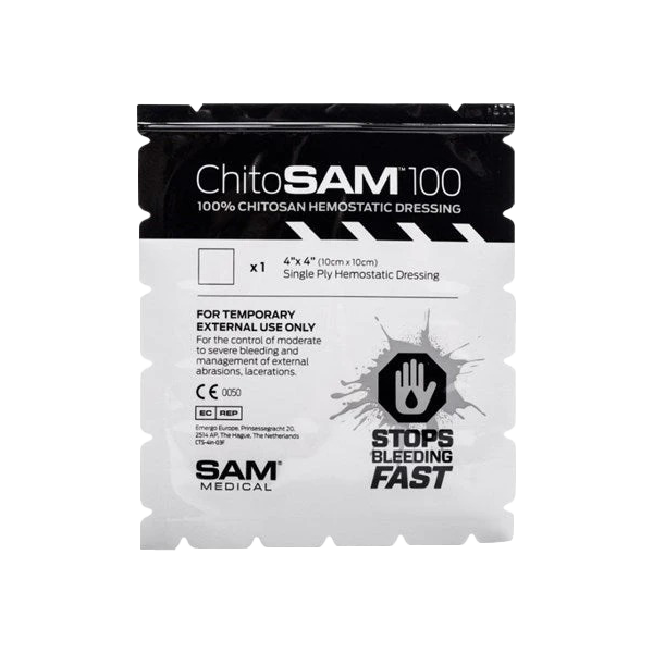 ChitoSAM 100 Blood Clotting Dressing 4"x4" | AED Professionals